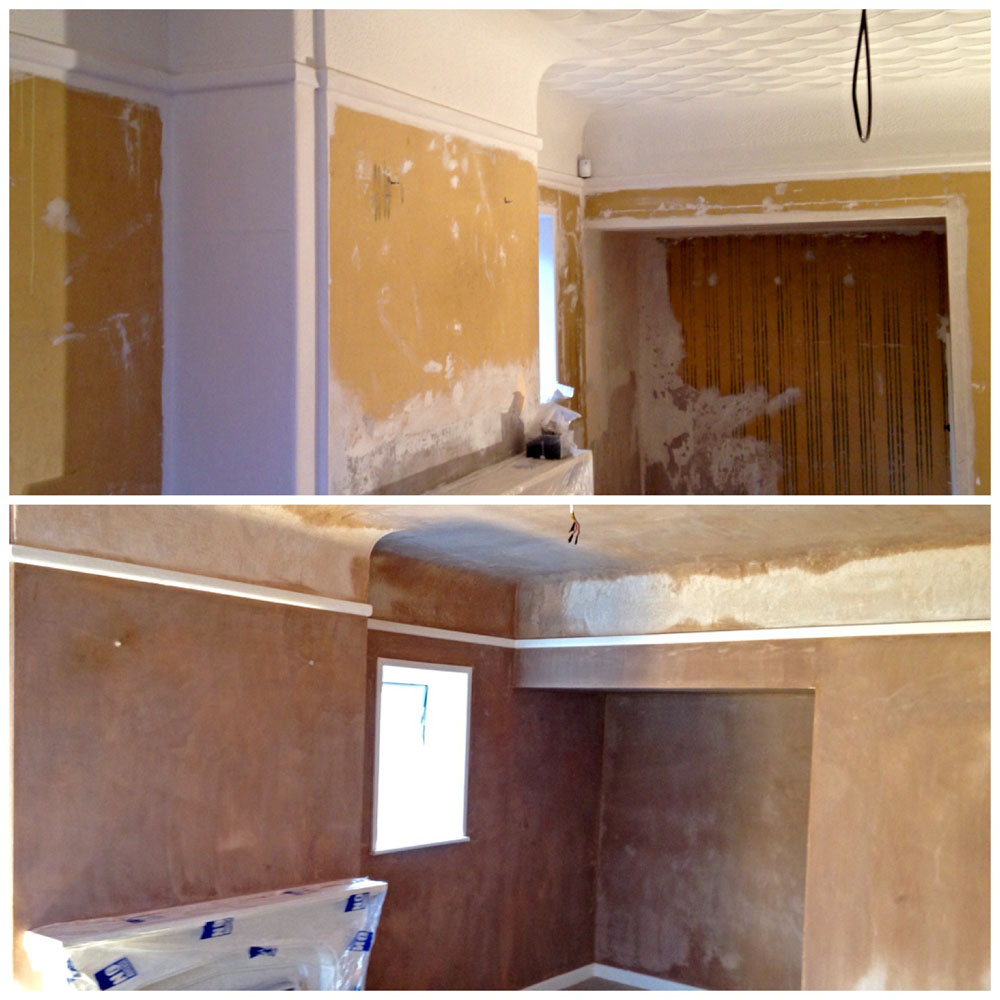 Living Room With Curved Ceiling Re-Skim | MA Plastering Services